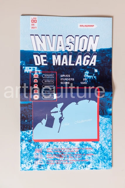 SPACE INVADER - Malaga map - carte d'invasion - 500ex 2011 EUR 30,00 ...