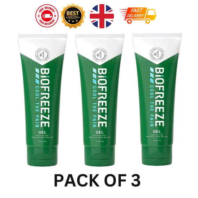 BIOFREEZE PAIN RELIEVER Gel Cooling Topical Analgesic Muscles 3 PACKS x 118ml £35.80 - PicClick UK