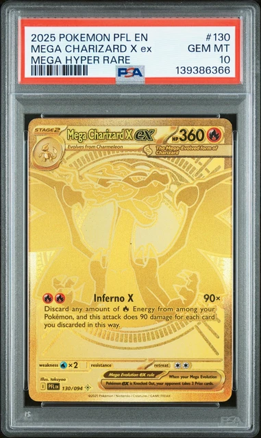 2025 POKEMON PFL En-Phantasmal Flames Mega Hyper Rare Mega Charizard X ...