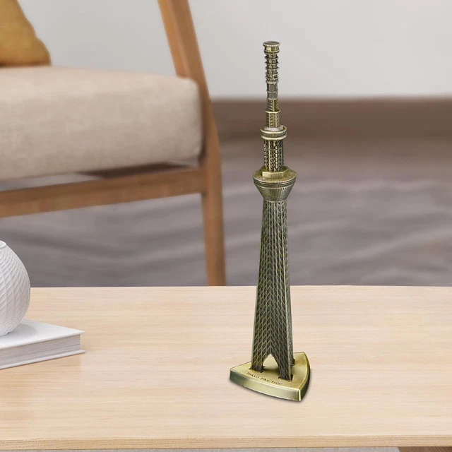 JAPANESE TOWER STATUE Sculpture Metal Tower Model for Office Table Room ...
