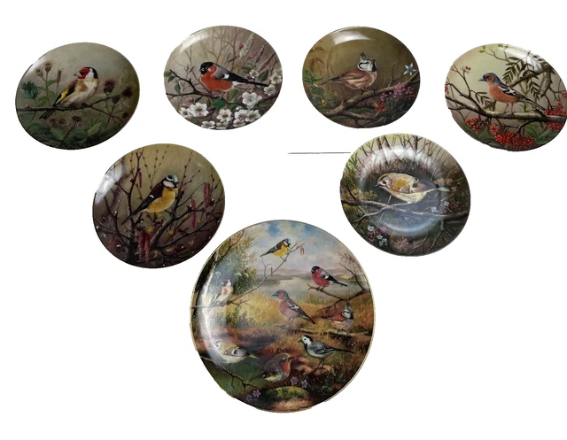 KARL-HANS BOESE POTTERY Plates Job Lot x7of9 Collectors Vogelwelt ...