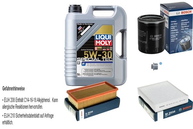 BOSCH INSPECTION SET 5L Liqui Moly Spécial Tec F 5W-30 pour de Mitsubishi COLT EUR 101,62 ...