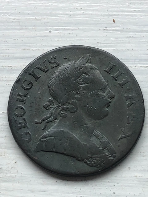 1771 KING GEORGE III (3rd) Half Penny 1/2d British Hanoverian Coin £16. ...