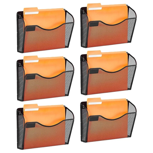VEVOR FILE WALL Rack Mesh Wall File Holder 6-Piece 1 Pocket for Office ...