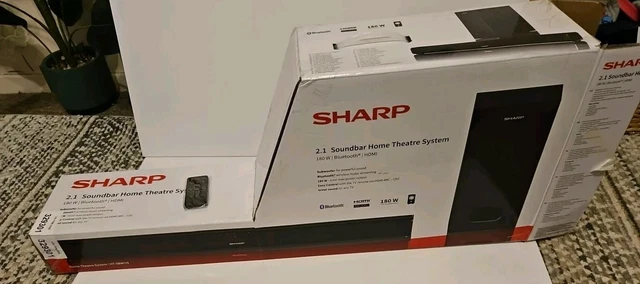SHARP HT-SBW110 2.1 Soundbar, 180W Wireless Bluetooth | Wired Subwoofer ...