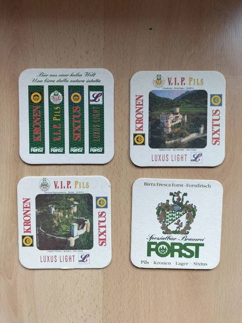 4 BIERDECKEL FORST Brauerei Südtirol, Bier aus einer heilen Welt EUR 1 ...