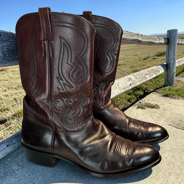 PAUL WHEELER BOOT Co Cowboy Boots Men’s 13E Vintage Custom Dark Brown ...