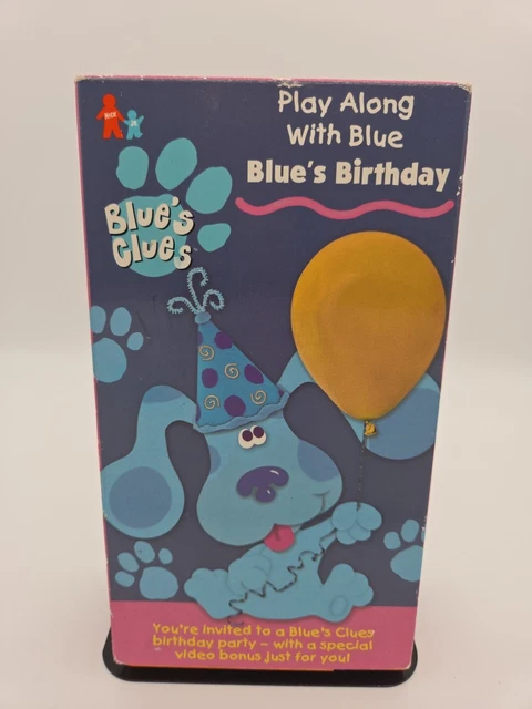 BLUE'S CLUES BLUE'S Birthday VHS 1998 Nick Jr Nickelodeon Orange Tape ...