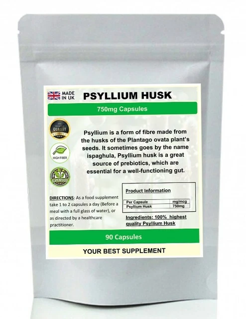 PSYLLIUM HUSK CAPSULES 750mg ,High Strength Supplement ,Super-Food ...