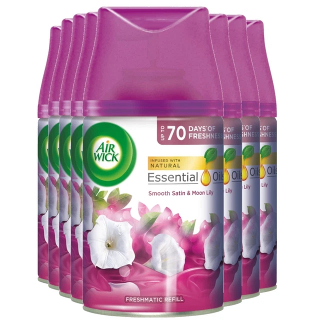 8 X AIR Wick Freshmatic Max Refill Smooth Satin & Moon Lily 250ml ...