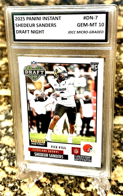 SHEDEUR SANDERS 2025 Panini Instant Draft Night Graded Gem-Mt 10 Rookie ...