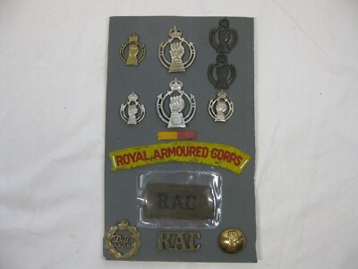 WW2 ROYAL ARMOURED Corps Collection Cap Collar Arm Badges Patches ...