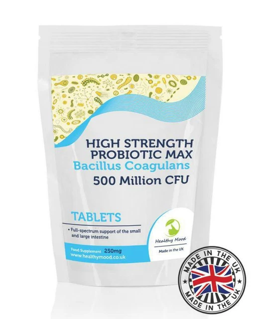 PROBIÓTICOS BACILLUS COAGULANS 500Mln UFC 250mg 1000 Tabletas Pills ...