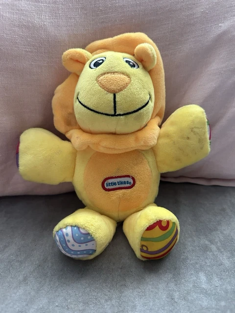 LITTLE TIKES LION Soft Toy Yellow Baby Mane Plush Cuddly Comforter ...
