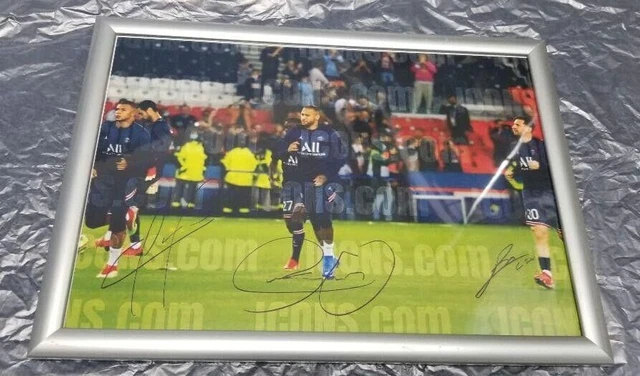 LIONEL MESSI KYLIAN Mbappe Neymar Jr Auto Autograph Photo 8.2× 11.6 ...