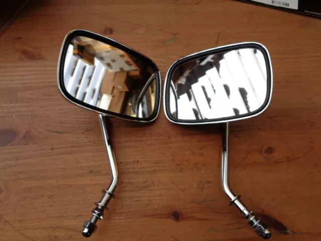 Cci Harley Davidson Left Right Mirrors Chrome Short Stem Pair Fits