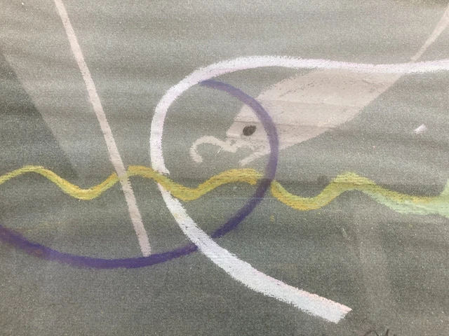 TRÈS BEAU DESSIN Gouache Poisson Truite abstrait signé 1940 A ...