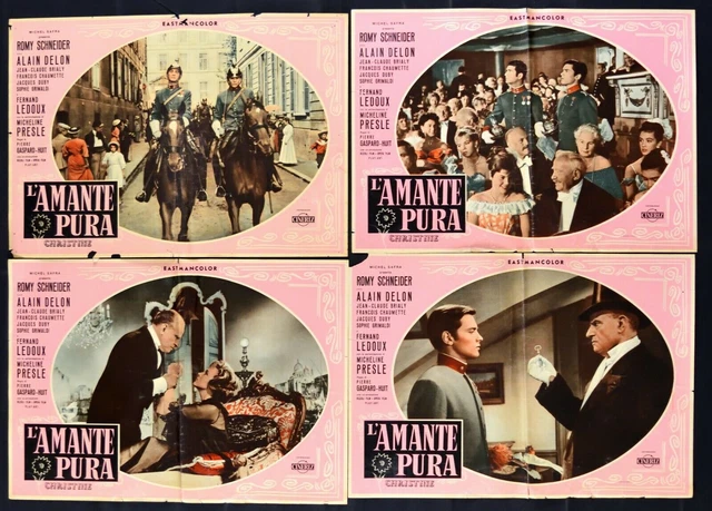 FOTOBUSTA L'AMANT PURE Romy Schneider Alain Delon Ledoux Presle ...