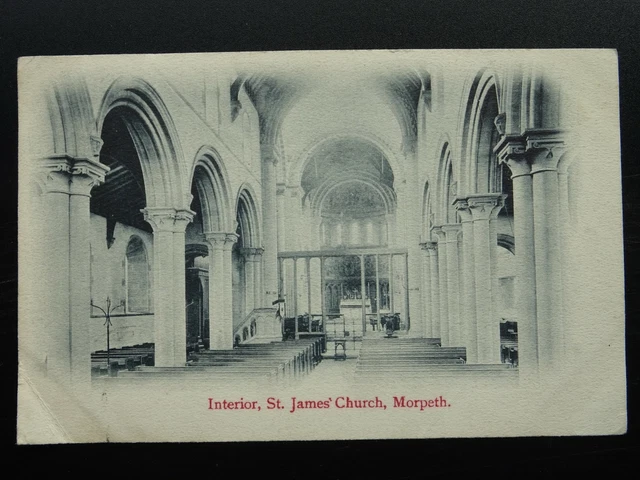 NORTHUMBERLAND MORPETH ST. Mary's Church INTERIOR c1903 Postcard EUR 13 ...
