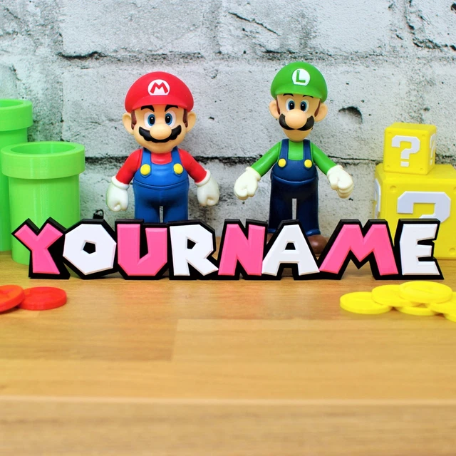 CUSTOM PRINCESS PEACH Nameplate - Super Mario Gamer - Personalized Name ...