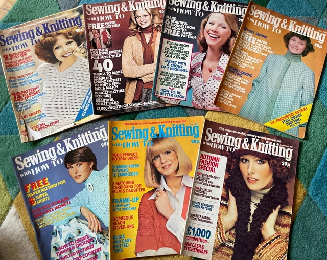 VINTAGE SEWING & Knitting Magazines 1970s retro clothing patterns job ...