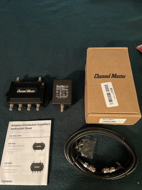 CHANNEL MASTER 4 Output TV Antenna Distribution Amplifier CM-3424 £37. ...