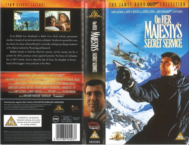 JAMES BOND - On Her Majesty's Secret Service (3) / Uk Video Sleeve / Mgm/Ua Labl £2.99 - PicClick UK