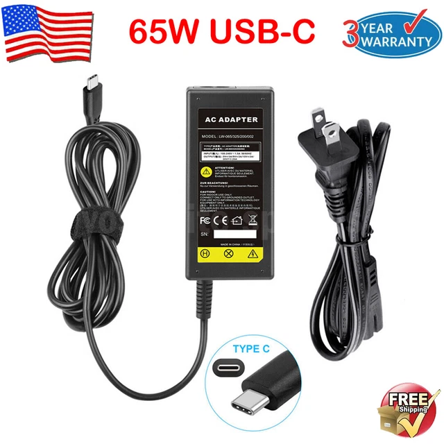 65W USB-C PD Type-C AC Adapter Laptop Tablet Charger Universal Power ...
