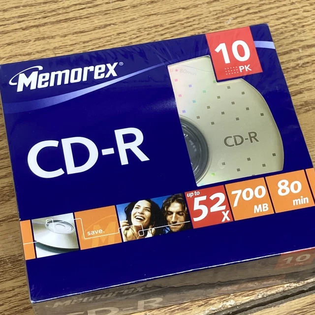 MEMOREX CD-R 10 Pack Recordable Compact Disc Multi Speed 700 MB 80 ...