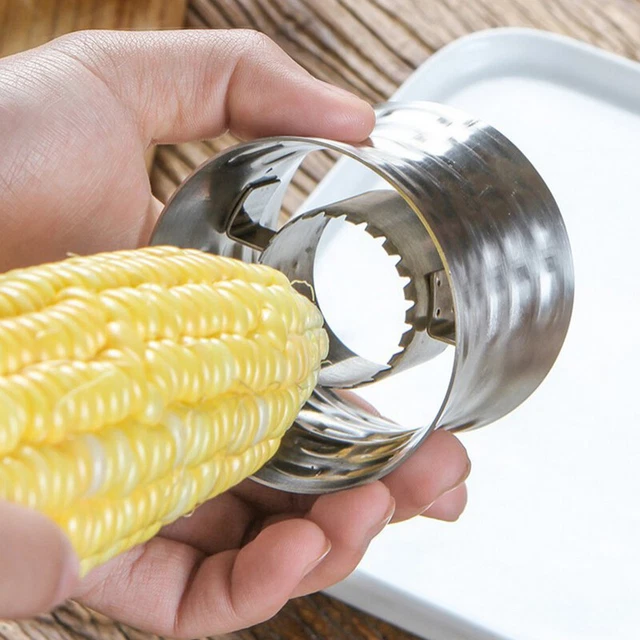 CORN STRIPPER STAINLESS Steel Corn Cob Peeler Slicer Circular Corn ...