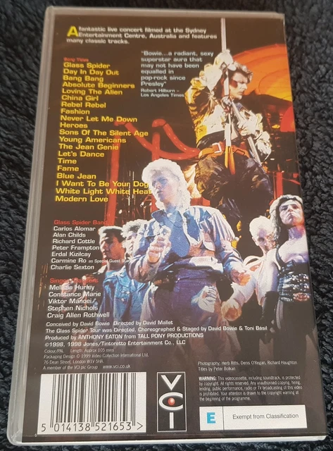 DAVID BOWIE - Glass Spider - Vhs Cassette £10.77 - PicClick UK