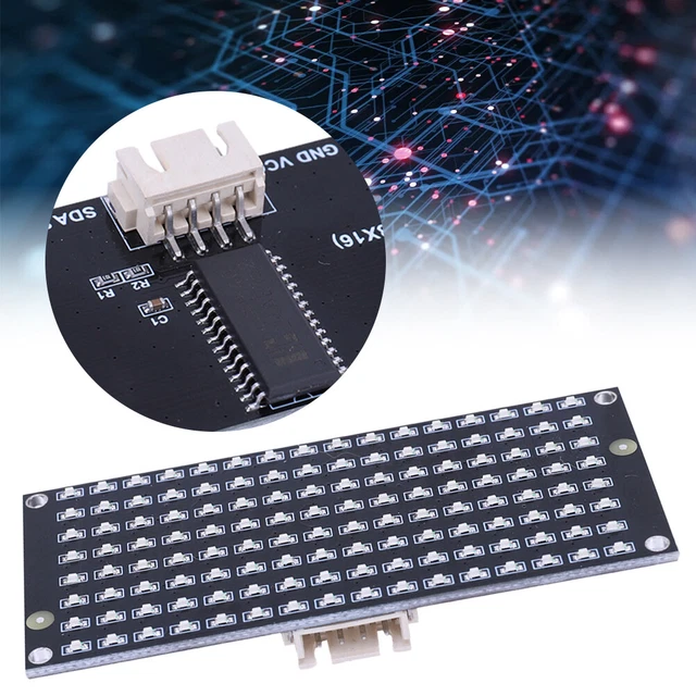 8X16 MATRIX LED Light Display Module I2C Communication Display Module 3 ...