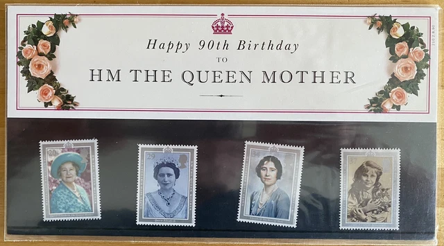 HAPPY 90TH BIRTHDAY to HM The Queen Mother - Royal Mail Mint Stamps £2. ...