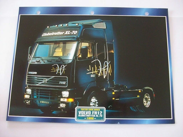 CARTE FICHE CAMION Tracteur Cabine Avancee Volvo Fh 12 Globetrotter Xl ...