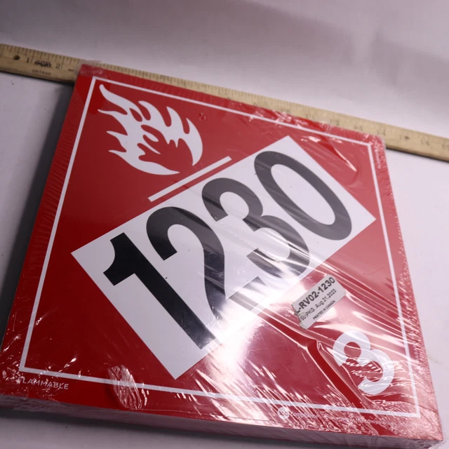 (50-PK) VINILO RÍGIDO líquido inflamable Icc Compliance UN 1230 Hazard ...