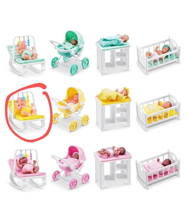 ZURU MY MINI Baby 5 Surprise Ball Series 1 Yellow Baby Rocker Bouncer ...