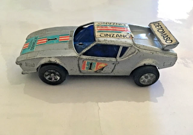 RARE MINIATURE DE Tomaso Pantera 1 Cinzano Shell 1/45 Scale Silver Car ...