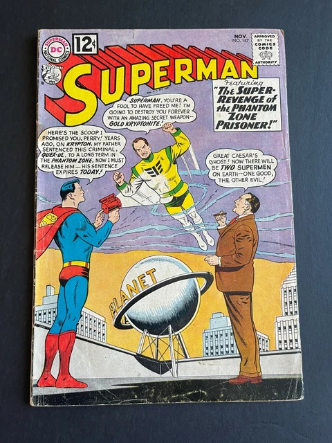 SUPERMAN #157 - 1ère apparition d'or Kryptonite (DC, 1962) très bon ...