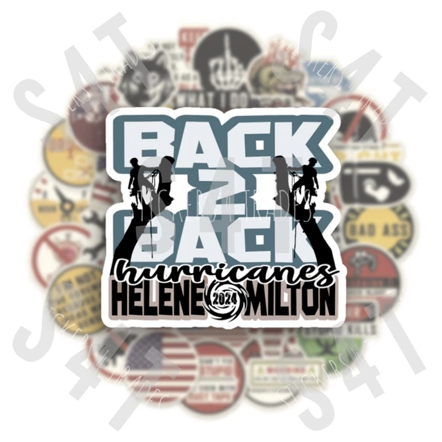 2024 HURRICANE MILTON / Helene Lineman Hard Hat Sticker Storm Decal ...