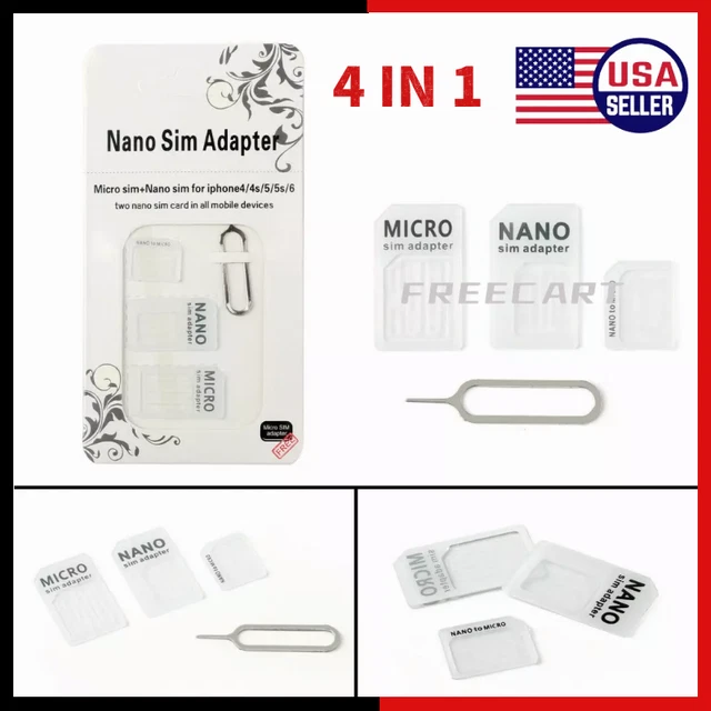 US 1 PCS Nano SIM Card to Micro Standard Adapter Adaptor Converter Set ...