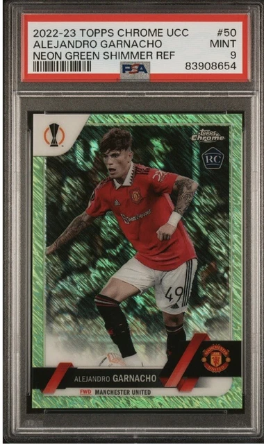 2022-23 TOPPS CHROME UCC Alejandro Garnacho RC scintillement vert /399 PSA 9 #50 EUR 0,91 ...
