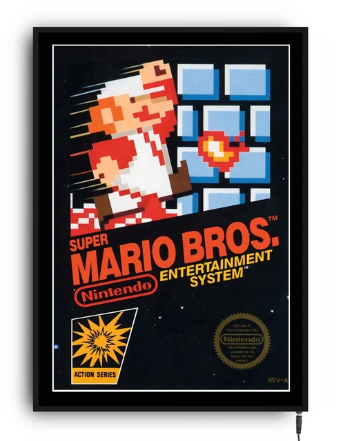 NES SUPER MARIO BROS poster LED Lightbox kids games video room NINTENDO ...