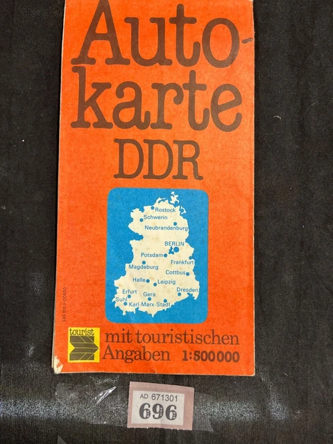 VINTAGE TOURIST AUTOKARTE Folding Road Map DDR East Germany £19.99 ...