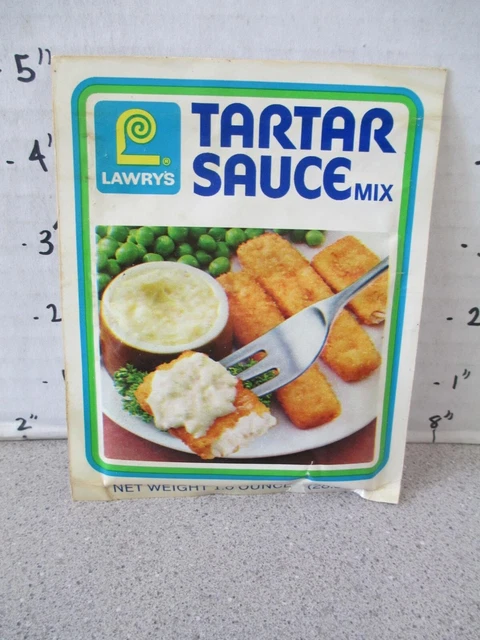LAWRY'S TARTAR SAUCE mix fish seafood food packet 1970s unopened full B ...