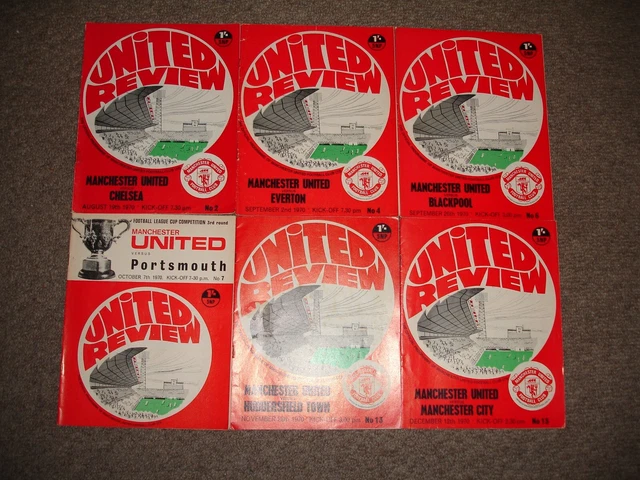 6X MANCHESTER UNITED 1970/71 Programmes at Old Trafford £9.00 - PicClick UK