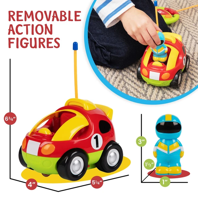 PREXTEX CARTOON REMOTE Control Car - 2-Pack Police and Race Car Toddler ...