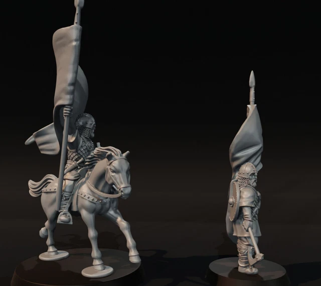 HENGSTLAND BANNER BEARER Foot & Mounted LOTR Rohan 28mm £10.99 ...