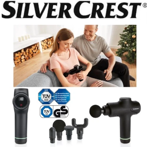 SILVERCREST MASSAGEPISTOLE SMGB A1 inkl 4 Aufsätzen Massage Gun ...
