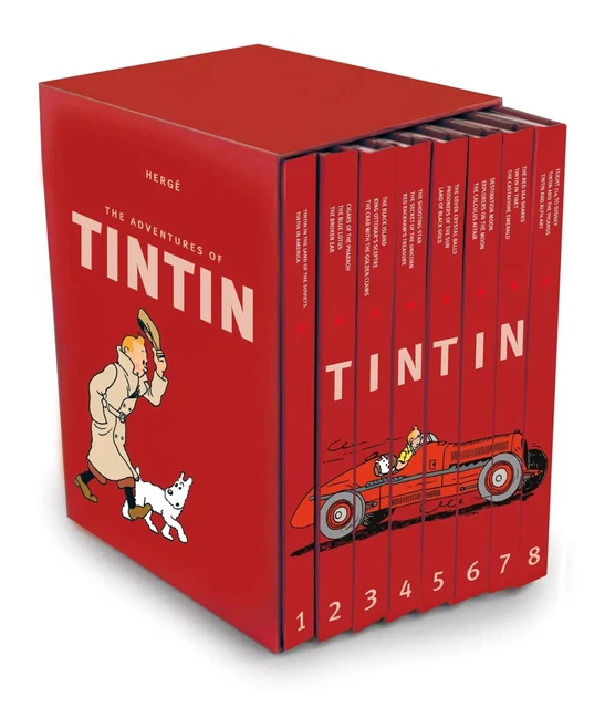 COMPLETE ADVENTURES OF Tintin 8 Books Box Set by Herge Black Island, Blue Lotus £69.90 - PicClick UK