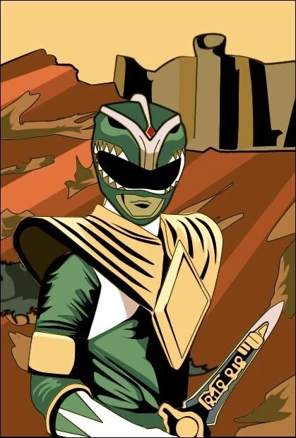 MIGHTY MORPHIN POWER Rangers Green Jason David Frank Memorabillia A3 ...